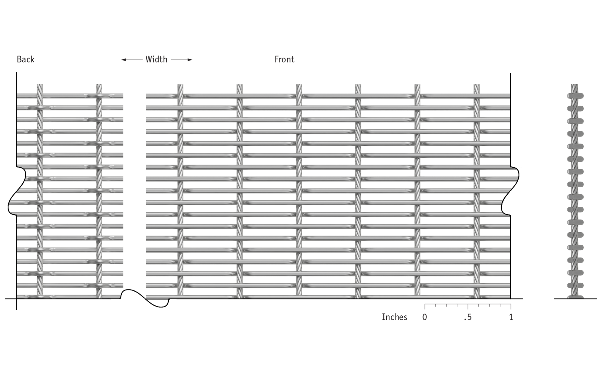 GKDMETALFABRICS | Omega 1520: stainless steel architectural metal fabric